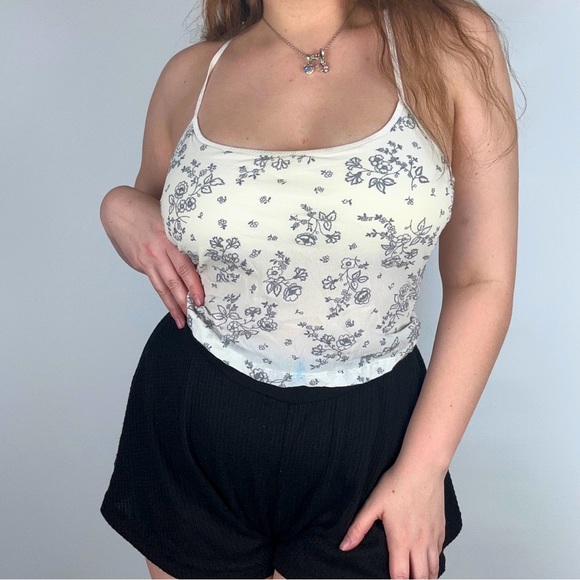 Tops | Y2k Fairy Core Silver And White Tank | Poshmark